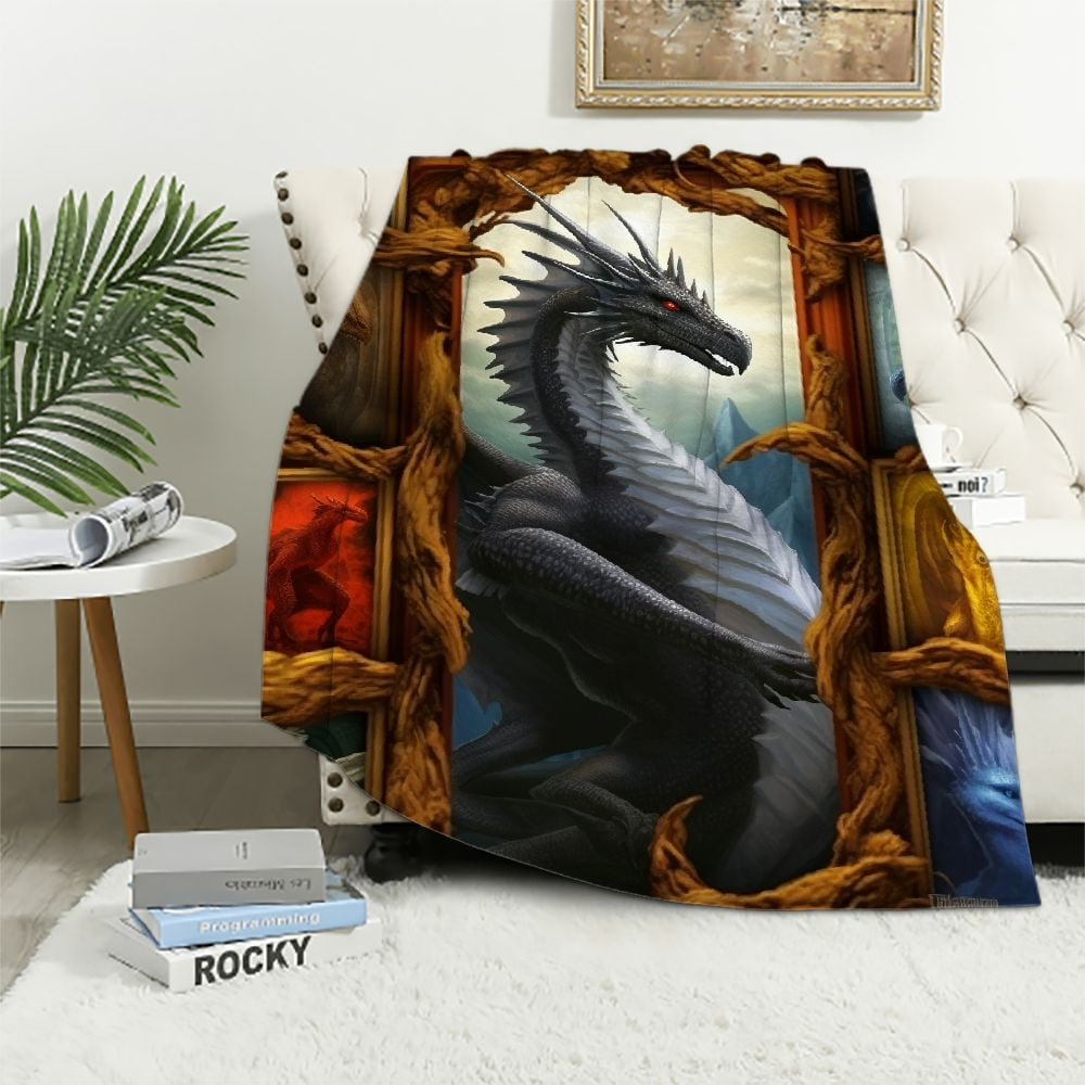 ARISTURING Dragon Blanket for Boys Men Dragon Throw Blanket for Kids ...
