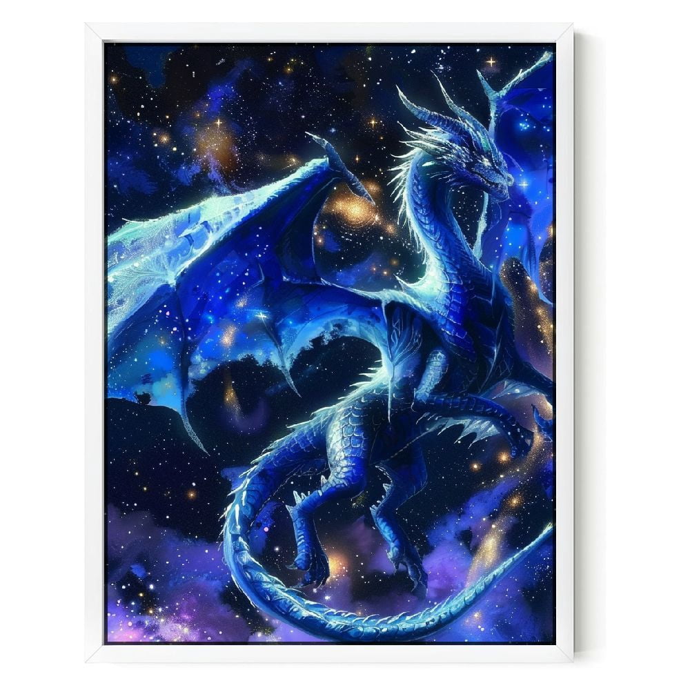 ARISTURING Dragon Decor Wall Art Blue Space Galaxy Pictures Dragon ...