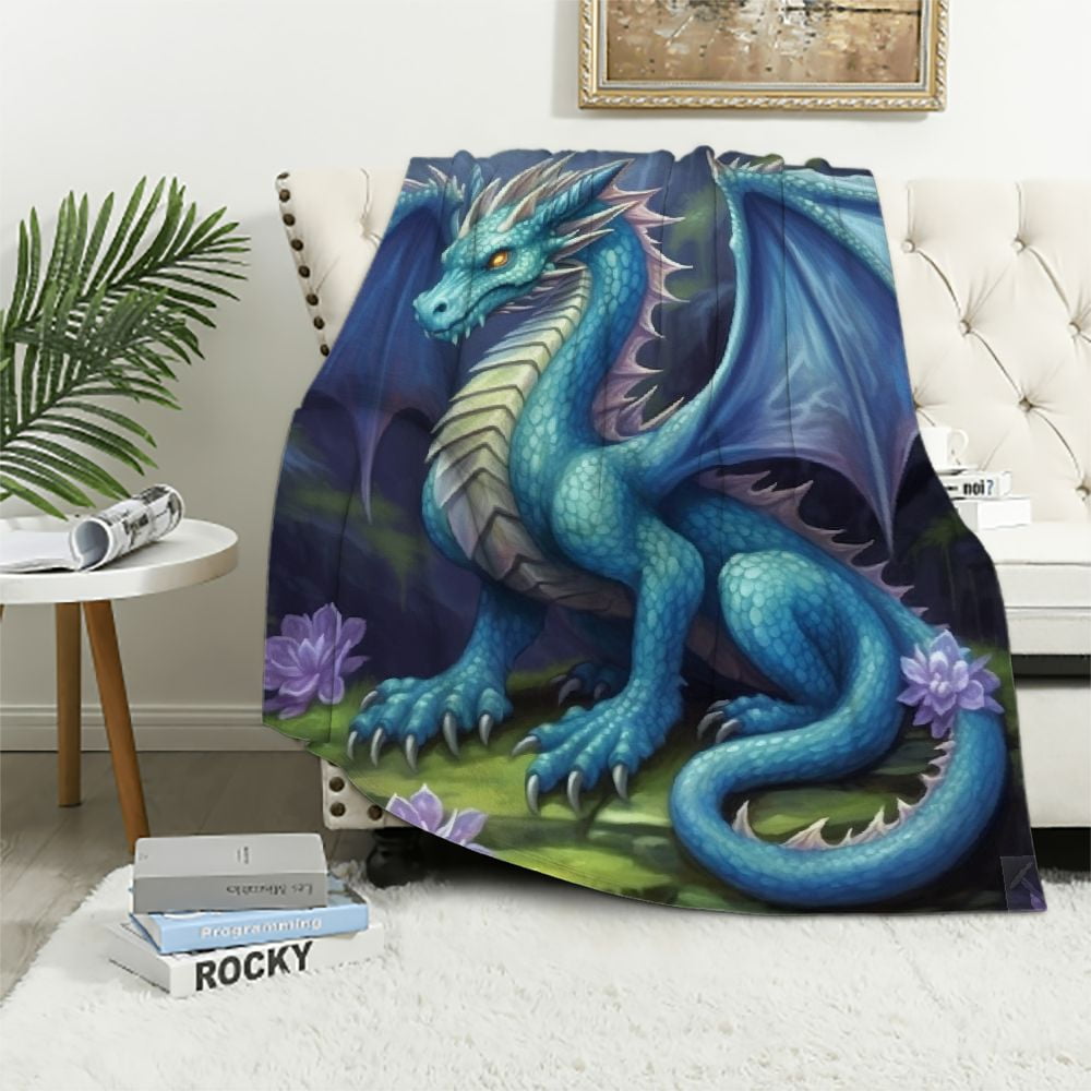 HENGT Dragon Throw Blanket - Fairy Colorful Dragon Blanket - Dragon ...