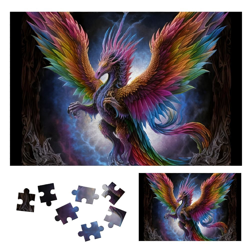 Jiayy Dragon Wooden Jigsaw Puzzle for Adults and Kids - Challenging ...