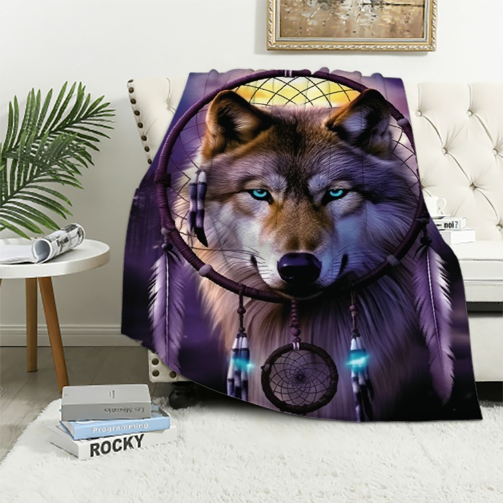 HENGT Dreamcatcher Wolf Blanket for Bed, " Dreamcatcher Throw Blanket ...