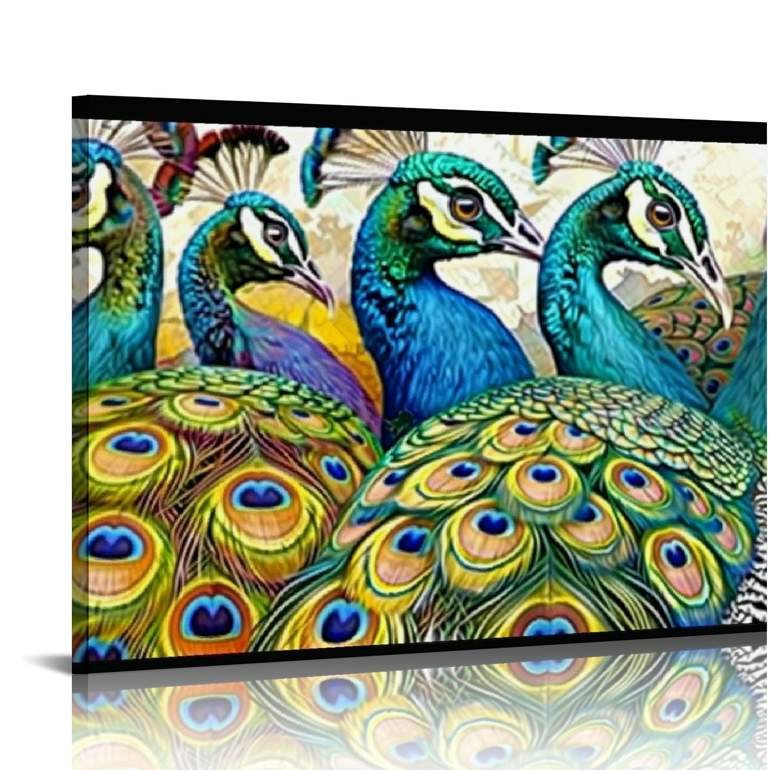 ARISTURING Elegant Peacocks Canvas Wall Art Colorful Bird Peacock ...