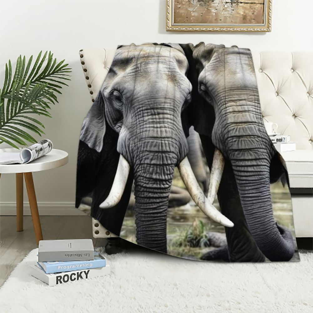 HENGT Elephant Blanket African Wild Animal Family Beautiful Elephant ...