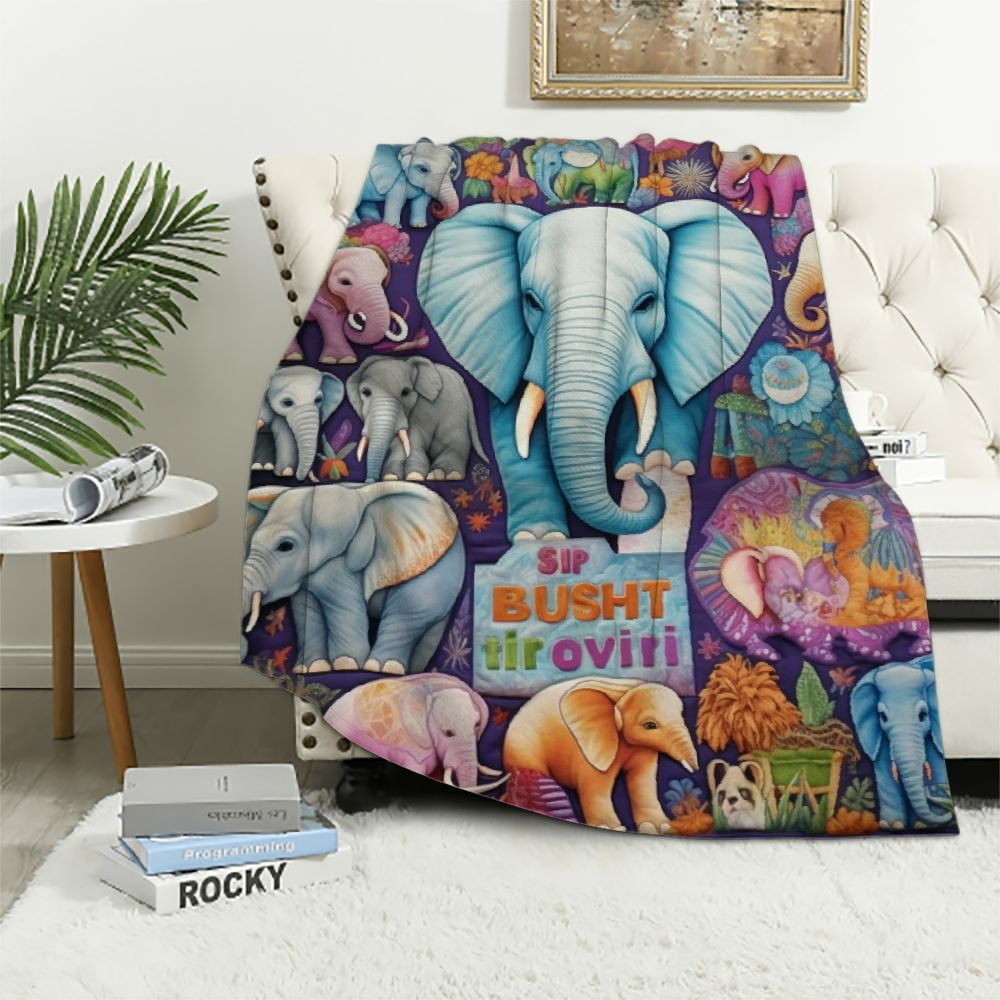 ARISTURING Elephant Blanket Gifts for Girls, Just A Girl Who Loves ...
