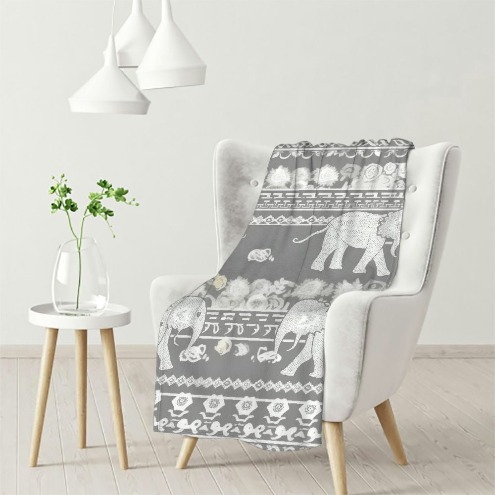 ARISTURING Elephant Blanket Soft Cozy Lightweight Animal Boho Throw ...