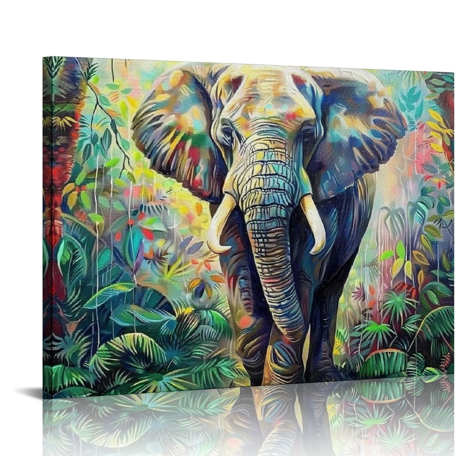 ARISTURING Elephant Picture Wall Art Colorful Animal Canvas Wall Art ...