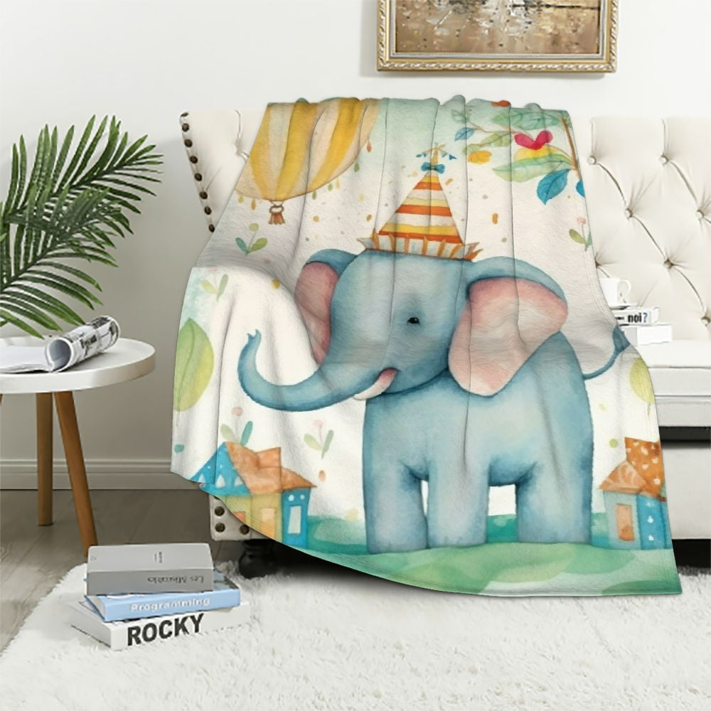 ARISTURING Elephant Throw Blanket,Funny African Cute Elephant and ...