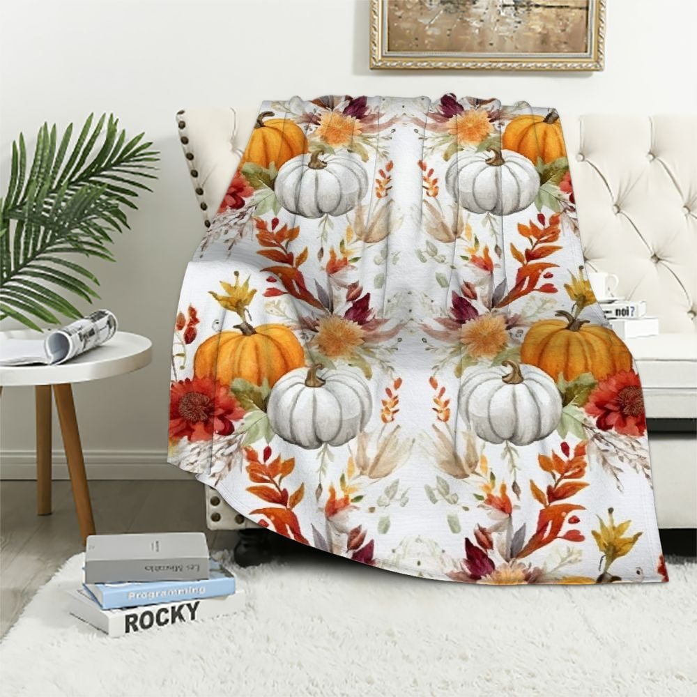 ARISTURING Fall Blanket Lightweight Cozy Pumpkins Throw Blanket Pumpkin ...