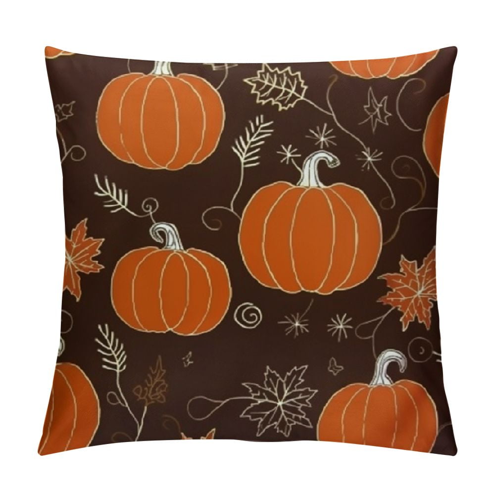 HENGT Fall Pillow Covers for, Autumn Pumpkin Throw Pillow Covers, Burnt ...