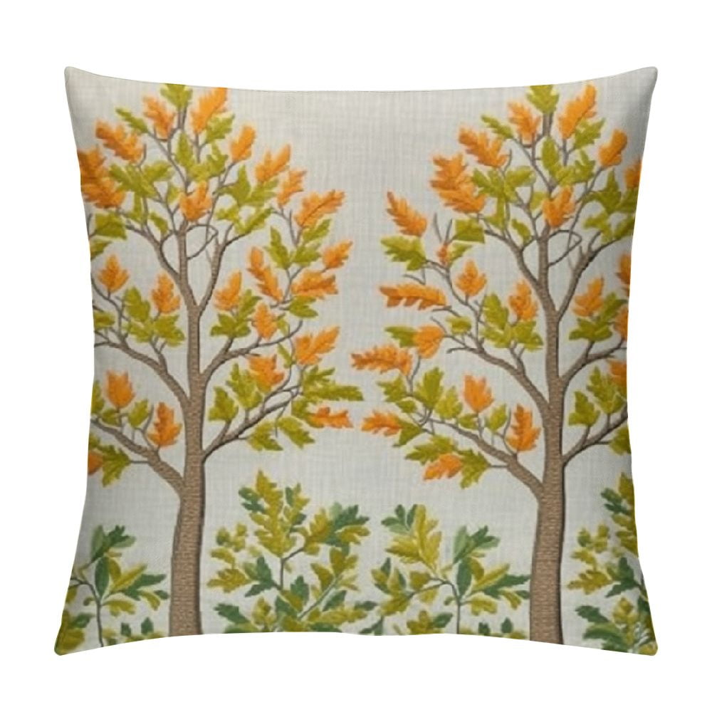 ARISTURING Fall Y'all Autumn Watercolor Orange Maple Trees Leaves ...