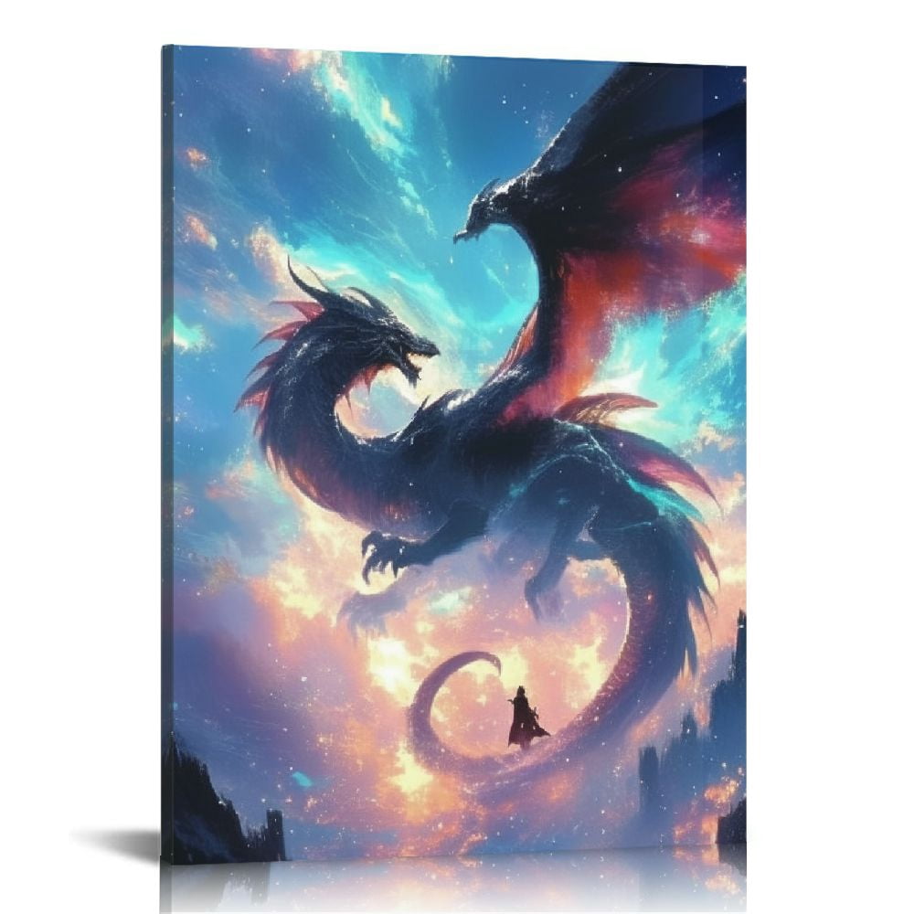 ARISTURING Fantasy Dragon Canvas Art, Mystic Beast Poster Prints, Epic ...