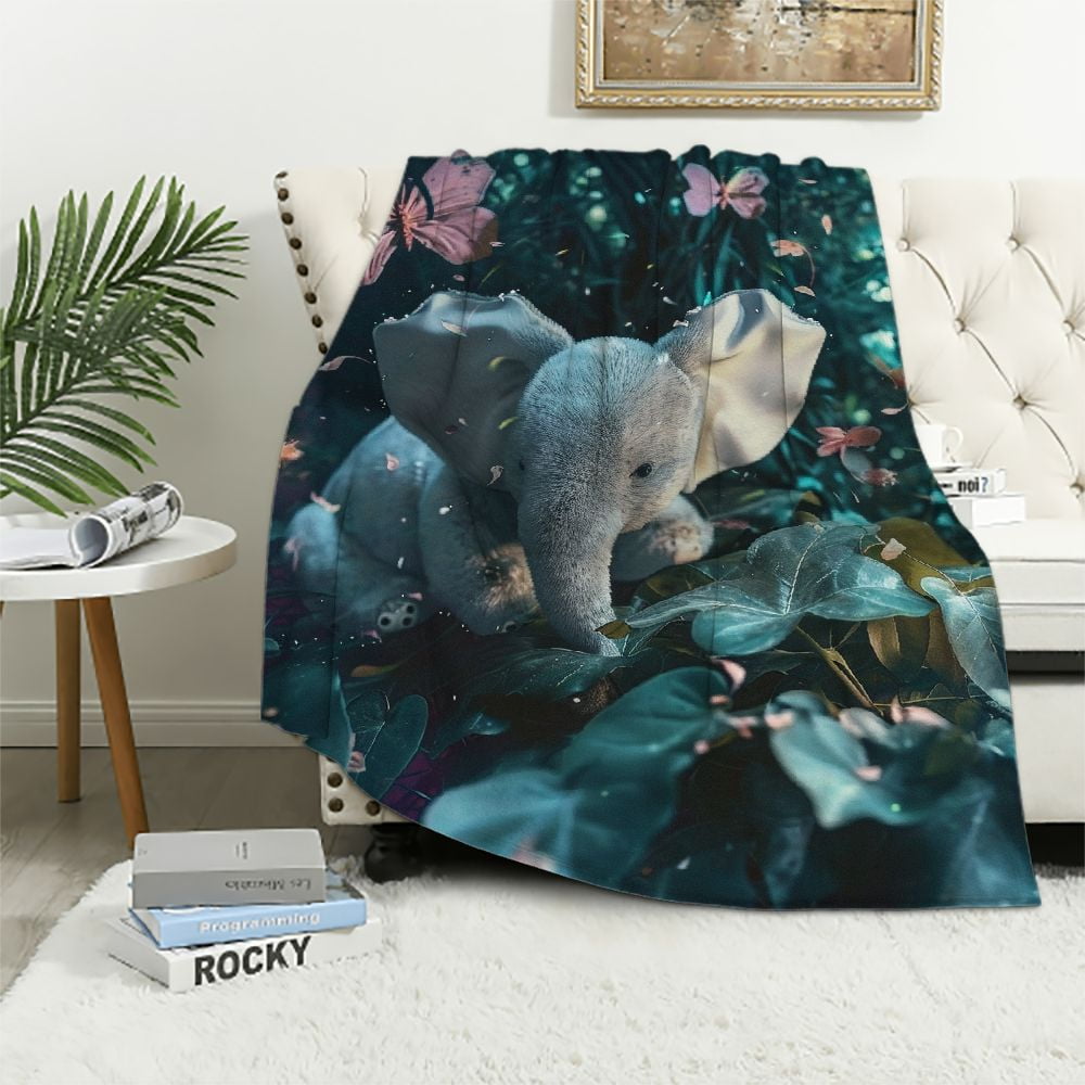 ARISTURING Fantasy Elephant Butterfly Blanket Elephant Gifts for Women ...