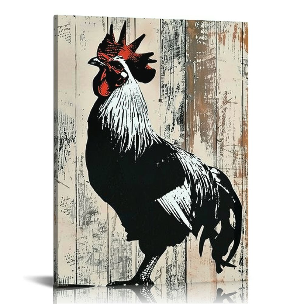 ARISTURING Farmhouse Animal Wall Art Rooster Wall Art Chicken Pictures ...