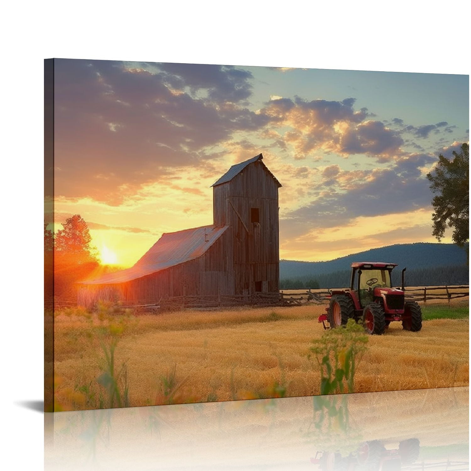 ARISTURING Farmhouse Canvas Wall Art Picture: Farm Artwork Barn ...