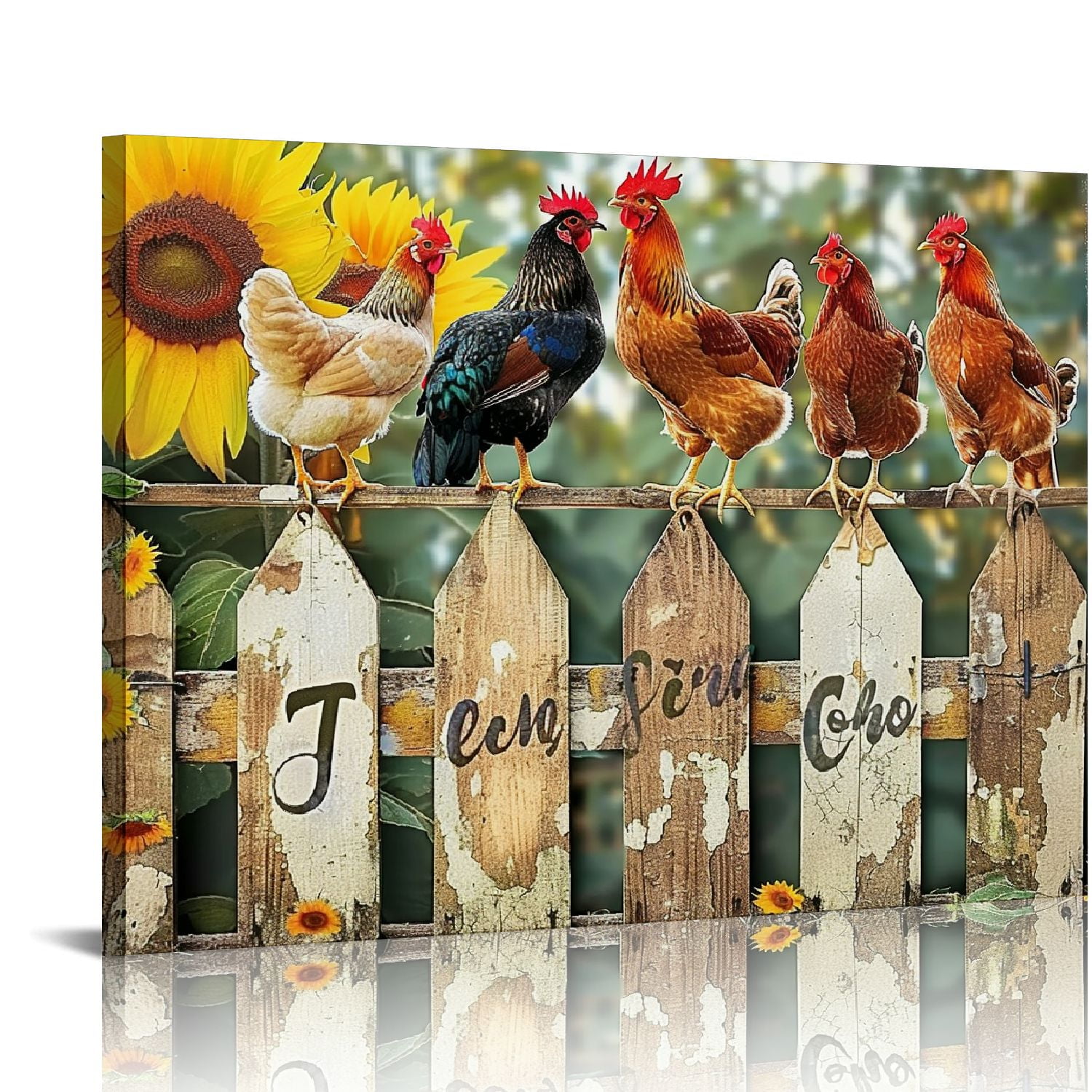 ARISTURING Farmhouse Chicken Decor Wall Art Farm Rooster Chicken ...