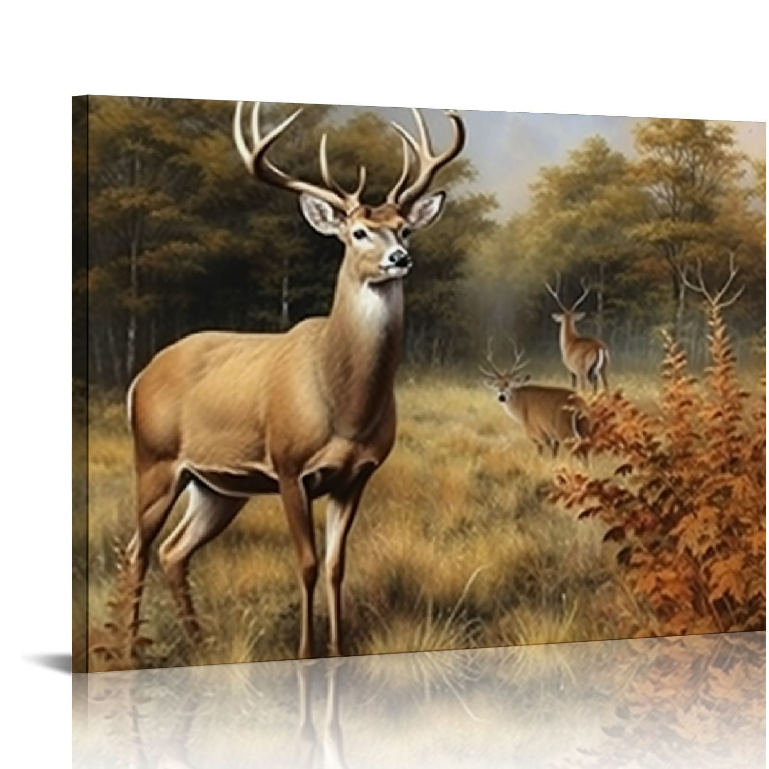 ARISTURING Farmhouse Deer Wall Art Coutry Deer Wall Decor Rustic Wildlife Decor Pictures Canvas ...