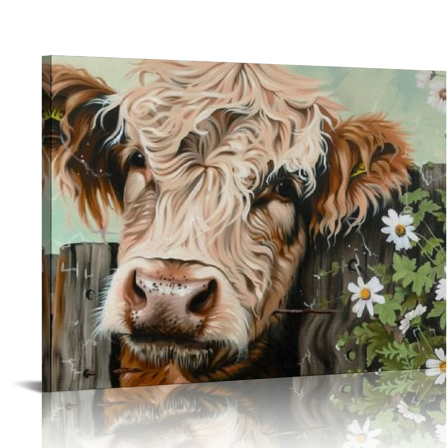 ARISTURING Farmhouse Highland Cow Wall Art Bathroom Wall Decor Retro ...