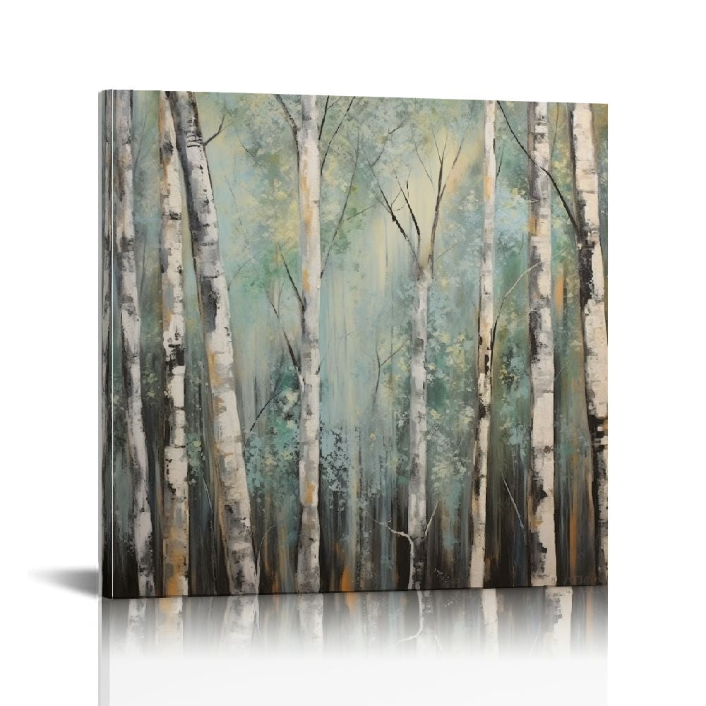 ARISTURING Fashion Canvas Wall Art Hand Painted Modern Birch Tree ...