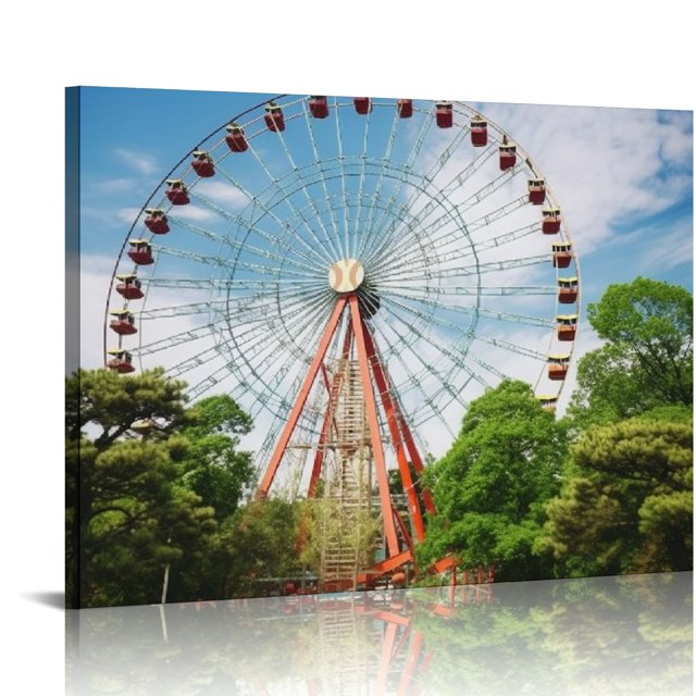 ARISTURING Ferris Wheel Canvas Wall Art For Living room Poster Printing ...