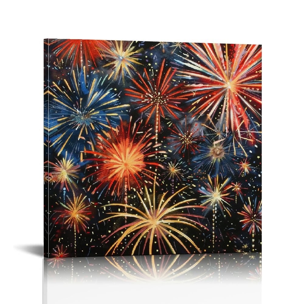 ARISTURING Fireworks Wall art decor, Fireworks Wall Art, Vibrant ...