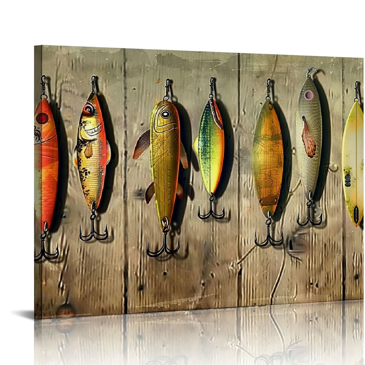 Jiayy Fishing Wall Art Nautical Beach Ocean Pictures Wall Decor ...