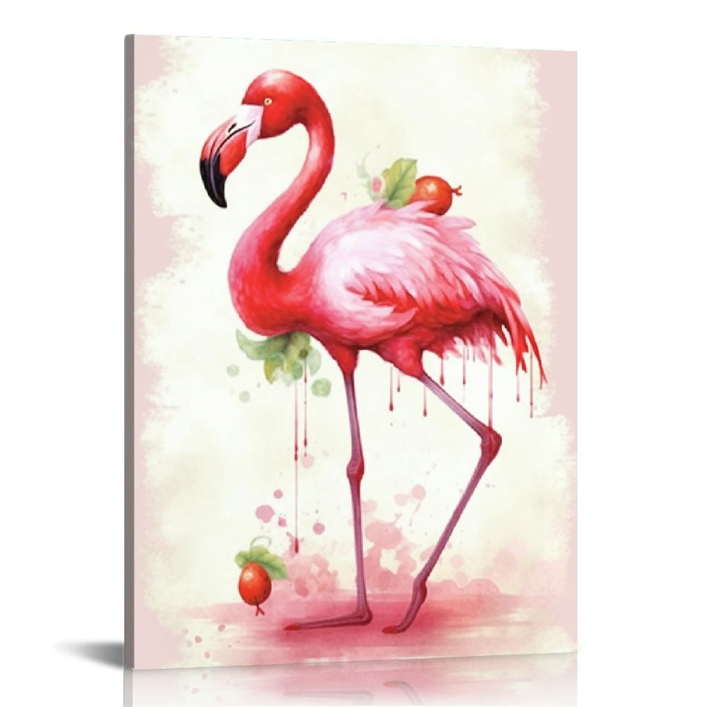 ARISTURING Flamingo Canvas Wall Art for Living Room Pink Wall Prints ...