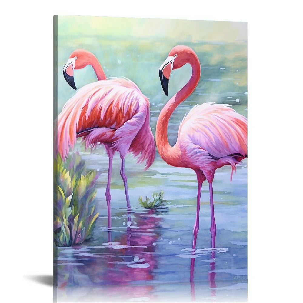 ARISTURING Flamingo Decor Wall Art Lake Wall Decor Flamingo Canvas ...