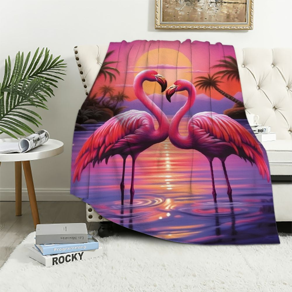 HENGT Flamingo Reflection Sunset Super Soft Winter Comfy Throw Blanket ...