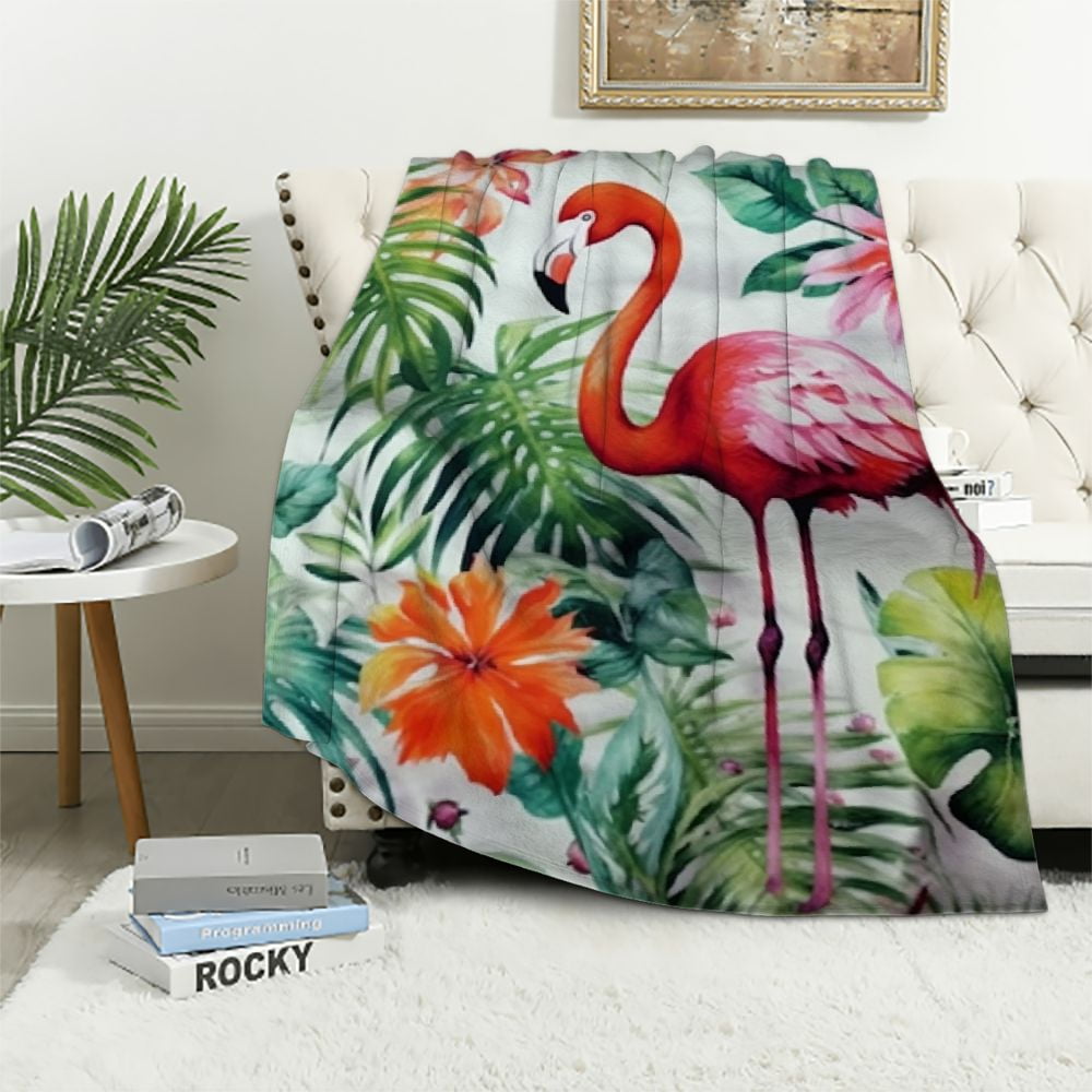 ARISTURING Flamingo Sherpa Blanket Throw Print Cozy Lightweight Durable ...