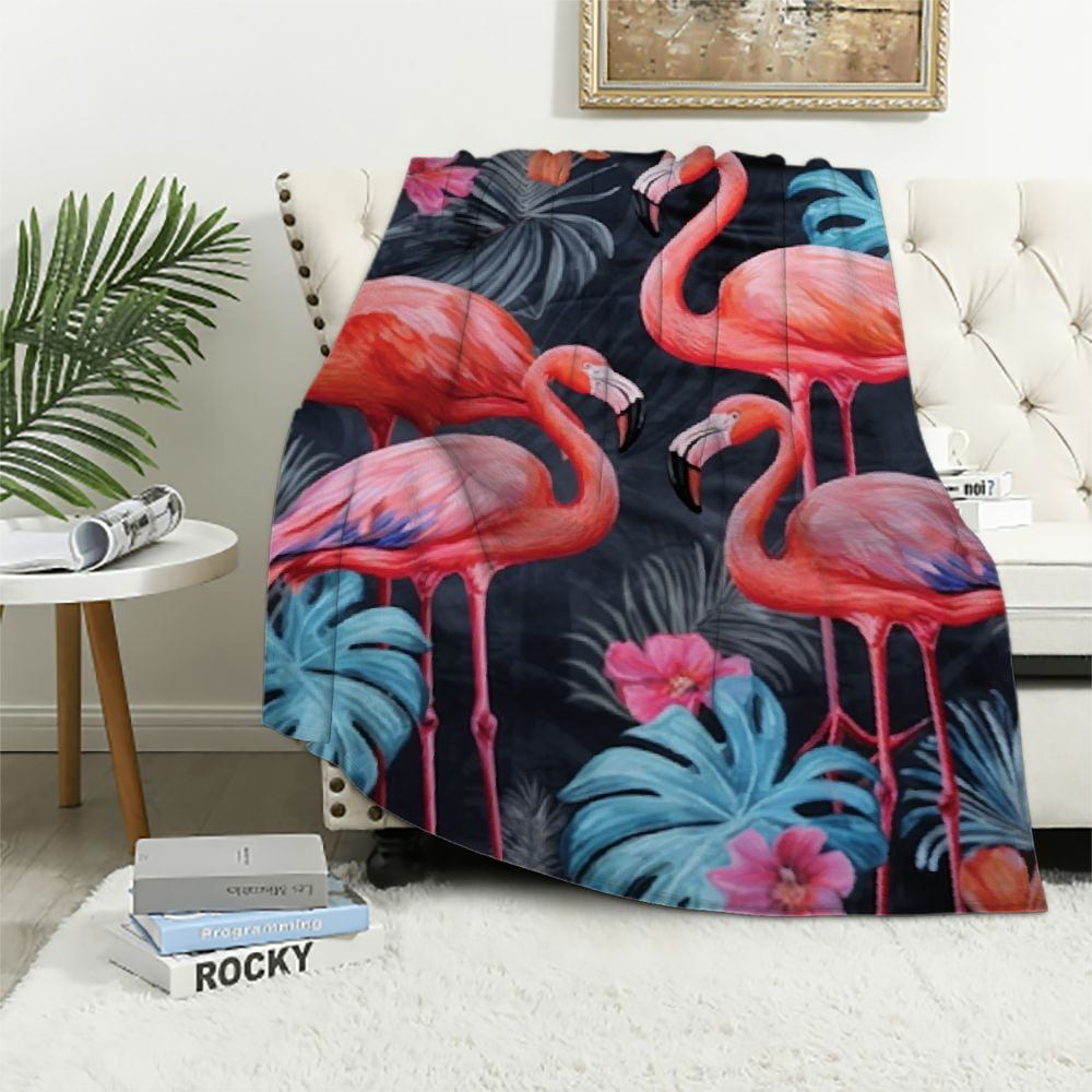 ARISTURING Flamingo Throw Blanket - Hello Summer Flamingo Flannel ...