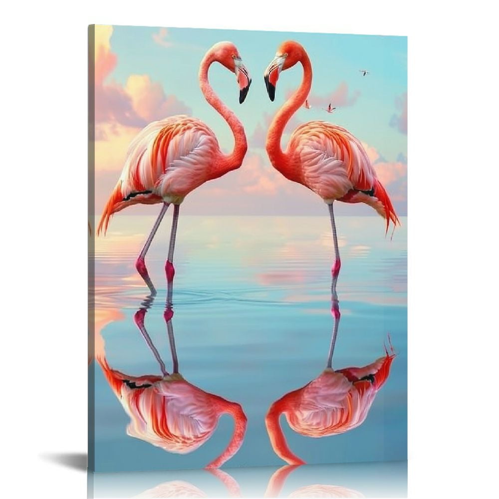 ARISTURING Flamingo Wall Art Inspirational Prints Flamingo In Sea Level ...
