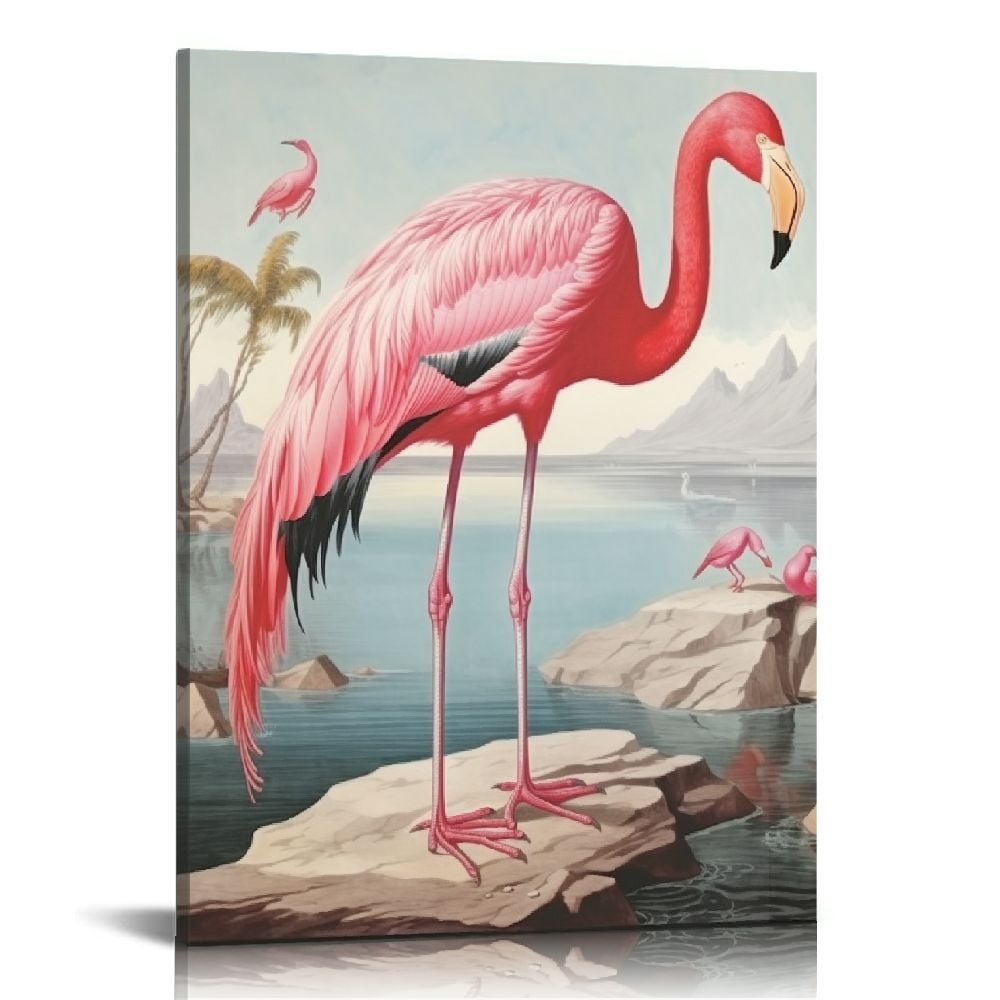 ARISTURING Flamingo Wall Art Pink Bird Canvas Prints Picture Modern ...