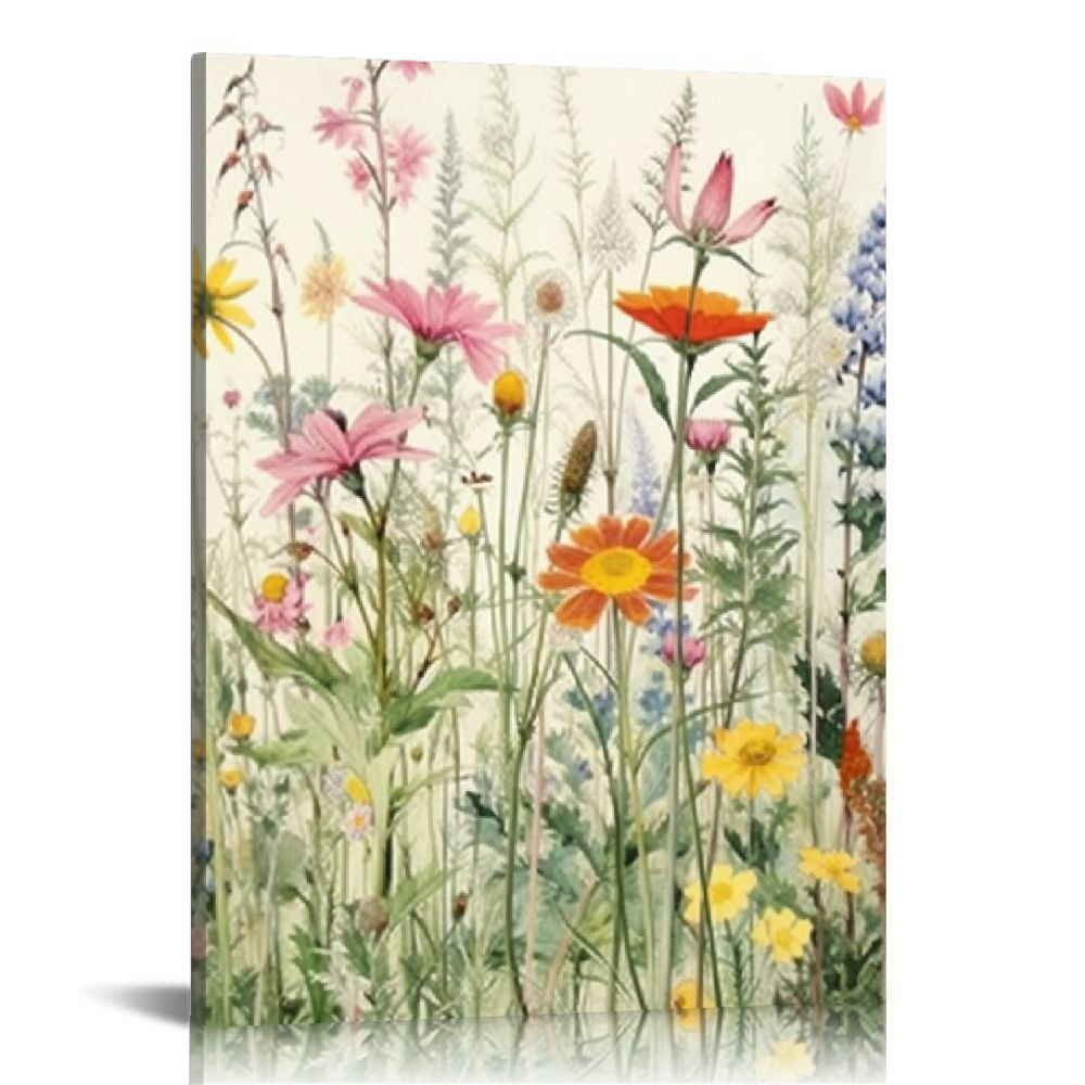 ARISTURING Floral Canvas Wall Art,Watercolor Modern Botanical Prints,Wildflower Posters,Colorful ...