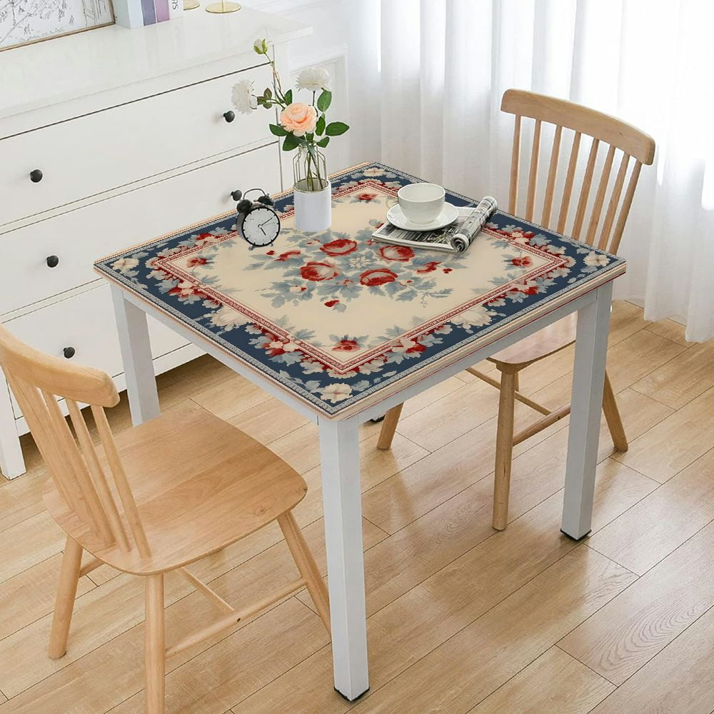 ARISTURING Floral Pattern Square Table Cloth 100% Polyester Fiber ...