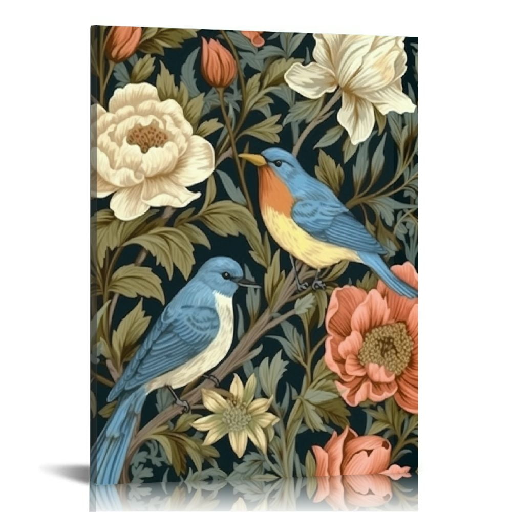 ARISTURING Flower Botanical Poster Plant Bird Canvas Wall Art Prints Famous Artist Paintings ...