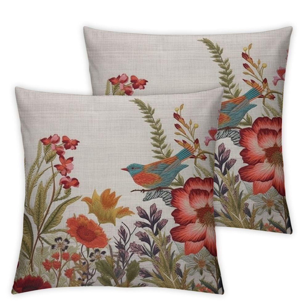 ARISTURING Flower Field Rectangle Pillow Covers Watercolor Lovely Rose ...