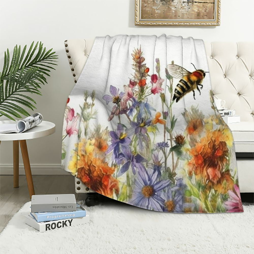 ARISTURING Flower Floral Blanket Gifts for Women Kids Girls Colorful ...