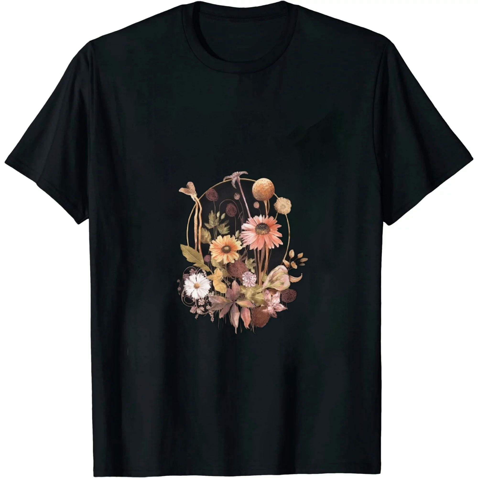 ARISTURING Flower Shirts for Women Boho Wildflower T-Shirt Floral Graphic Tees Vintage Plant ...