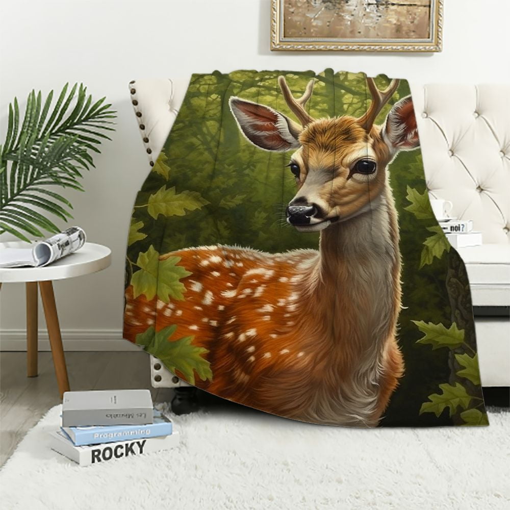 Jiayy Forest Fawn Blanket for Bed, Throw Blanket for Women, Men and ...