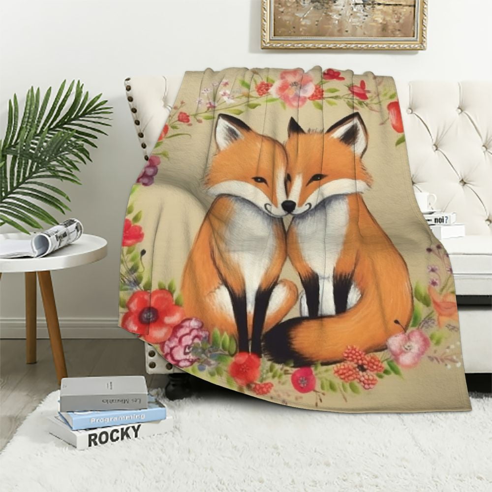 ARISTURING Fox Blanket for Girls Women Cozy Fluffy Fox Stuff Decor ...