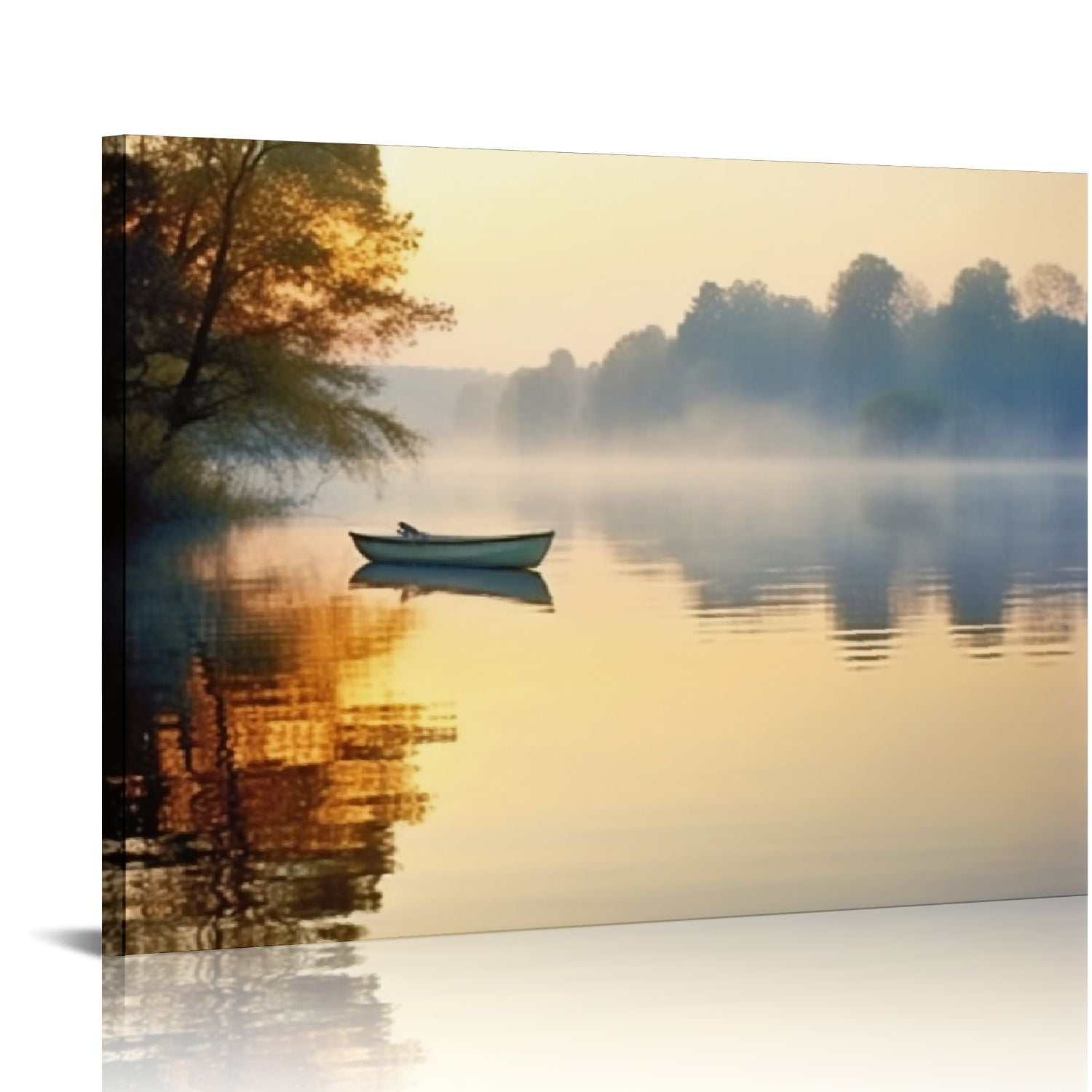 ARISTURING Framed Lake Landscape Wall Art Mountain Scenery Photos ...