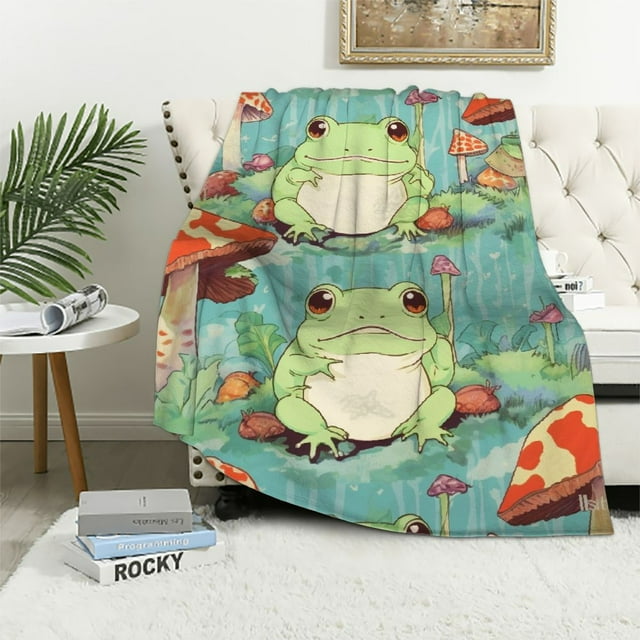 ARISTURING Frog Blanket for Adults Women Girls, Cute Green Frog Throw ...