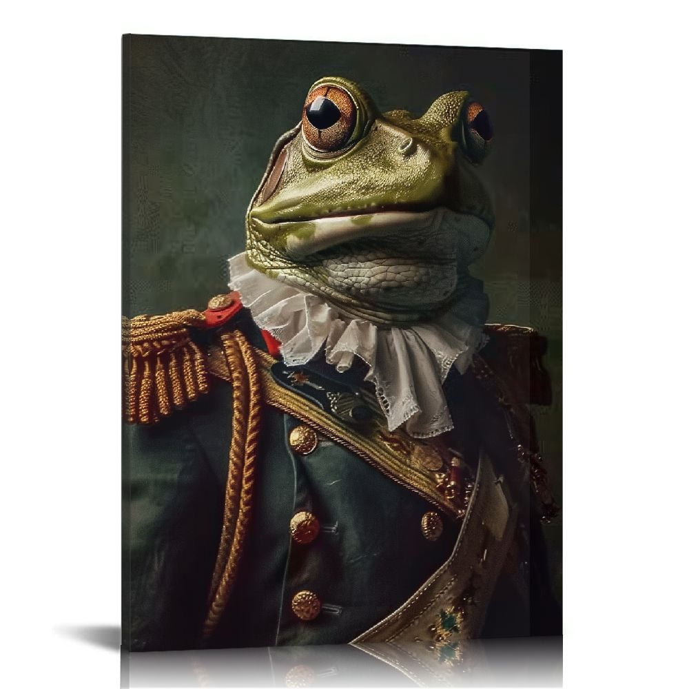 ARISTURING Frog Canvas Paiting Wall Art Uniform Retro Picture Funny ...