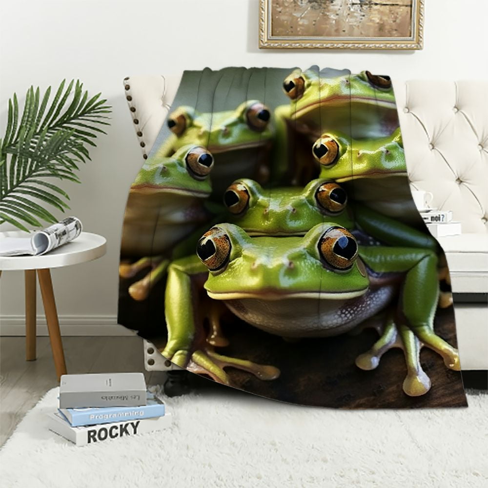 ARISTURING Frogs Blanket Animal Selfie Blankets Soft Warm Plush Throw ...