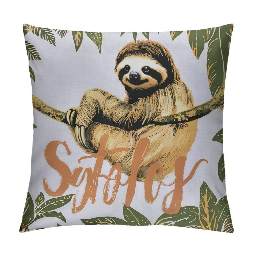 ARISTURING Funny Quote Just A Girl Who Loves Sloths Pillow Case ...