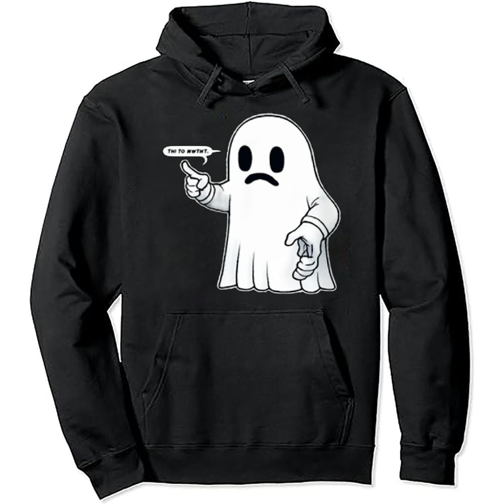 ARISTURING Funny Thumbs Down Ghost Screaming Boo Disapproval Pullover ...