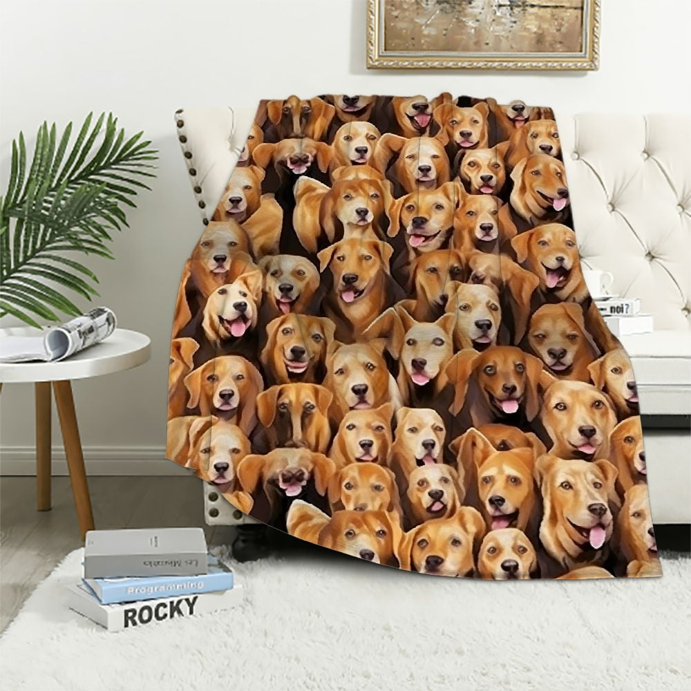 ARISTURING Fuzzy Dogs Blanket for Kids Adults Cute Puppy Blanket ...