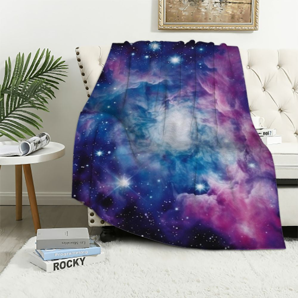 ARISTURING Galaxy Blanket Soft Comfortable Purple Print Throw Blanket ...