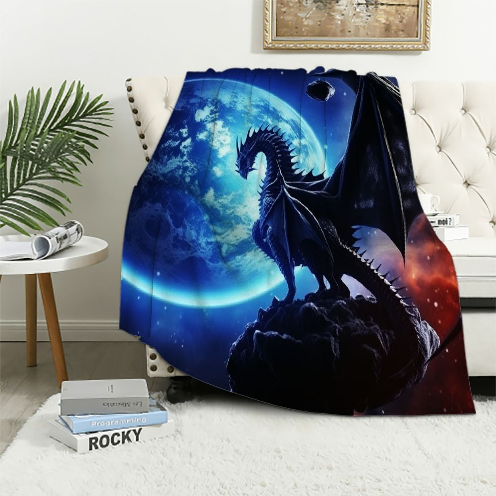 ARISTURING Galaxy Dragon Sherpa Blanket Chic Outer Space Starry Sky ...