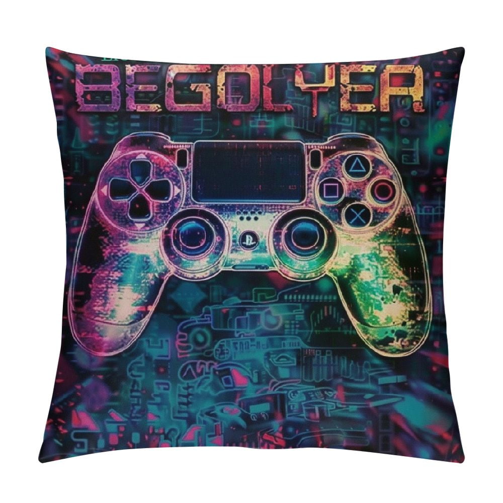 ARISTURING Gaming Graffiti Pillow Covers Funny Words Eat Sleep Game ...